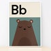 Bear Alphabet Print: Letter B Nursery Decor - Etsy