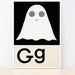 Ghost Alphabet Print, Letter G Nursery Wall Art, Kids Room Decor Poster ...
