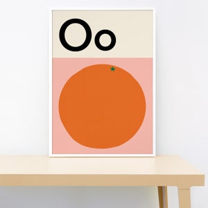 Orange Alphabet Print • Letter O Poster • Nursery Wall Art ...