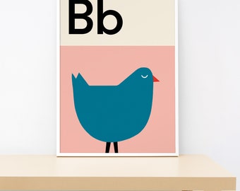 Bird Alphabet Chart Art Print - Etsy