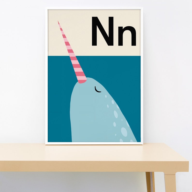 Narwhal Alphabet Print - Etsy
