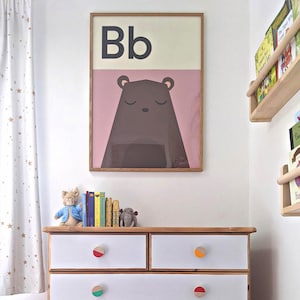 Bear Alphabet Print: Letter B Nursery Decor - Etsy