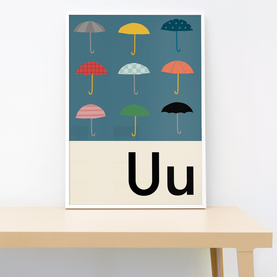 Umbrellas - Alphabet Print - Etsy