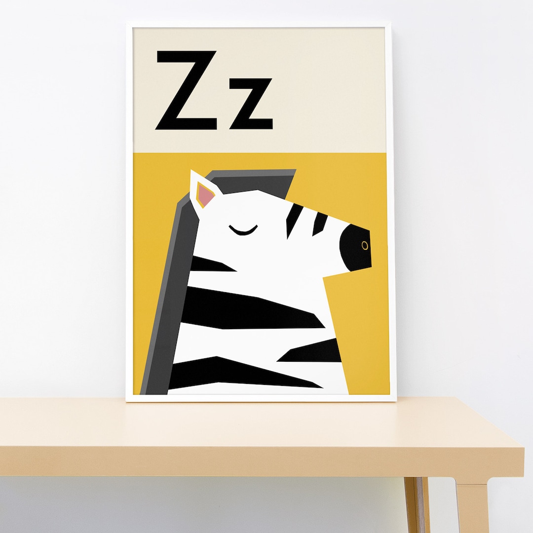 Zebra Alphabet Print - Etsy