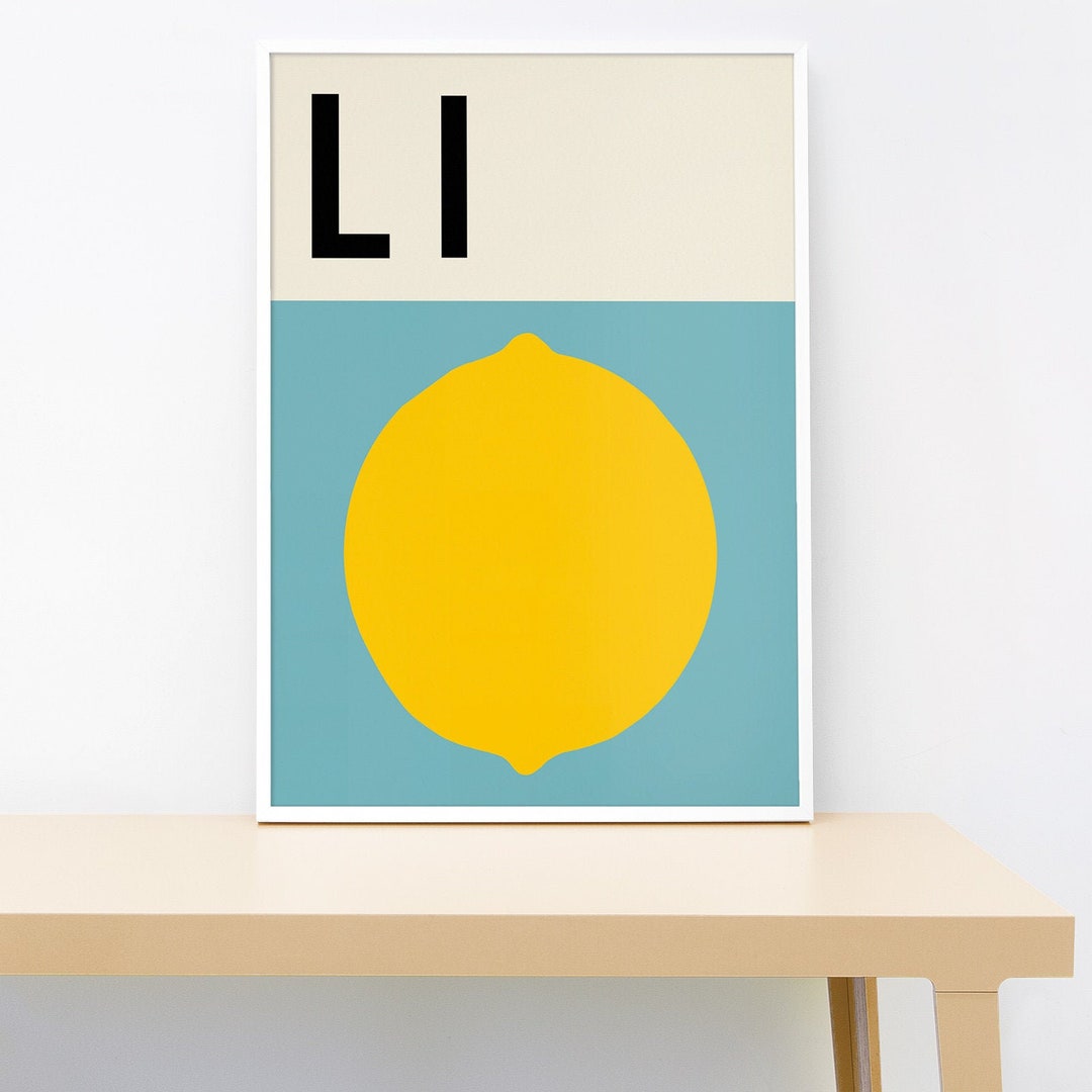 Lemon Alphabet Print, Letter L Nursery Wall Art, Kids Room Decor Poster ...