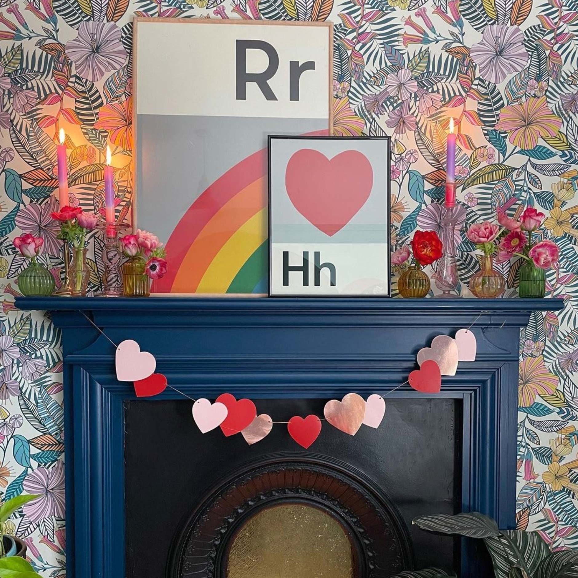 Heart Alphabet Letter H Print: Nursery Wall Art - Etsy