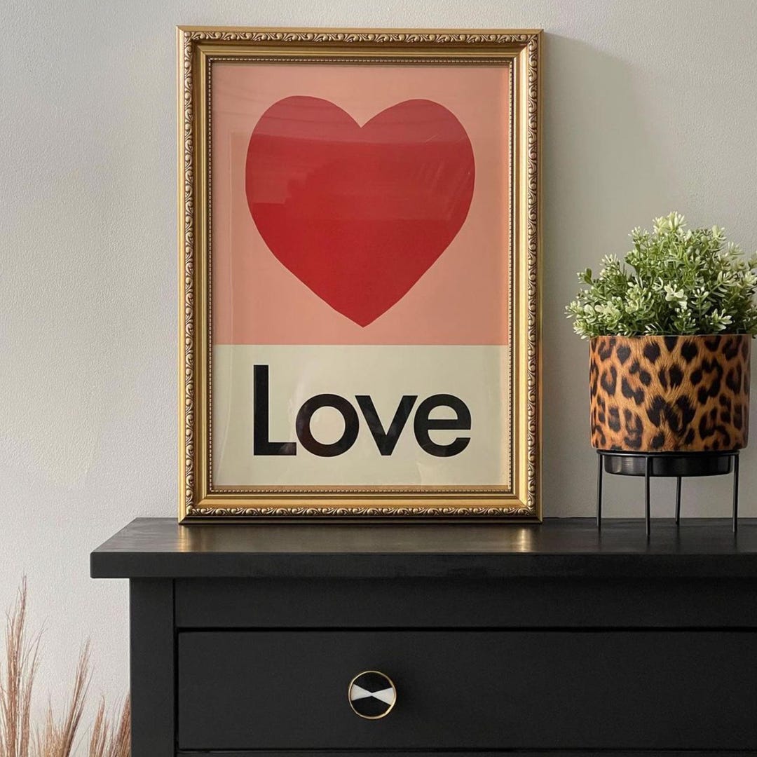 Love Heart Print: Modern Valentine's Day Poster - Etsy
