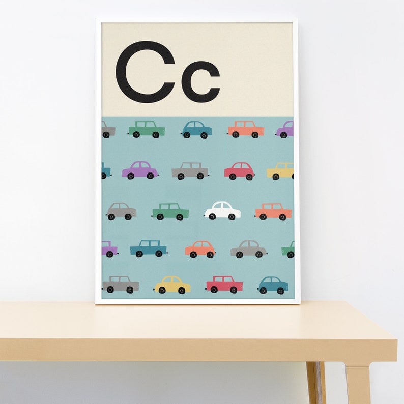 Cars Alphabet Print: Letter C, Kids Nursery Decor - Etsy