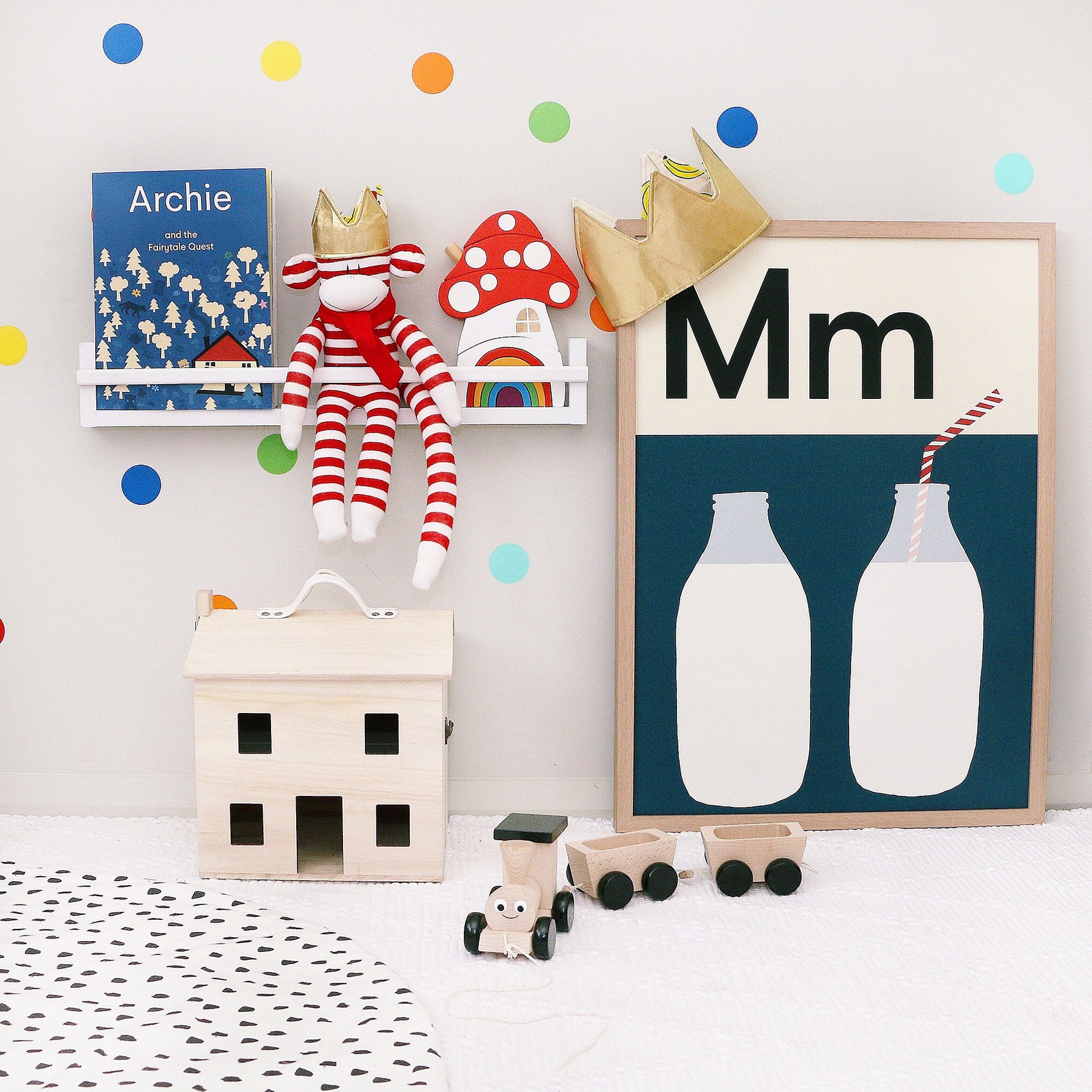 Letter M Milk Print: Alphabet Nursery Wall Art - Etsy