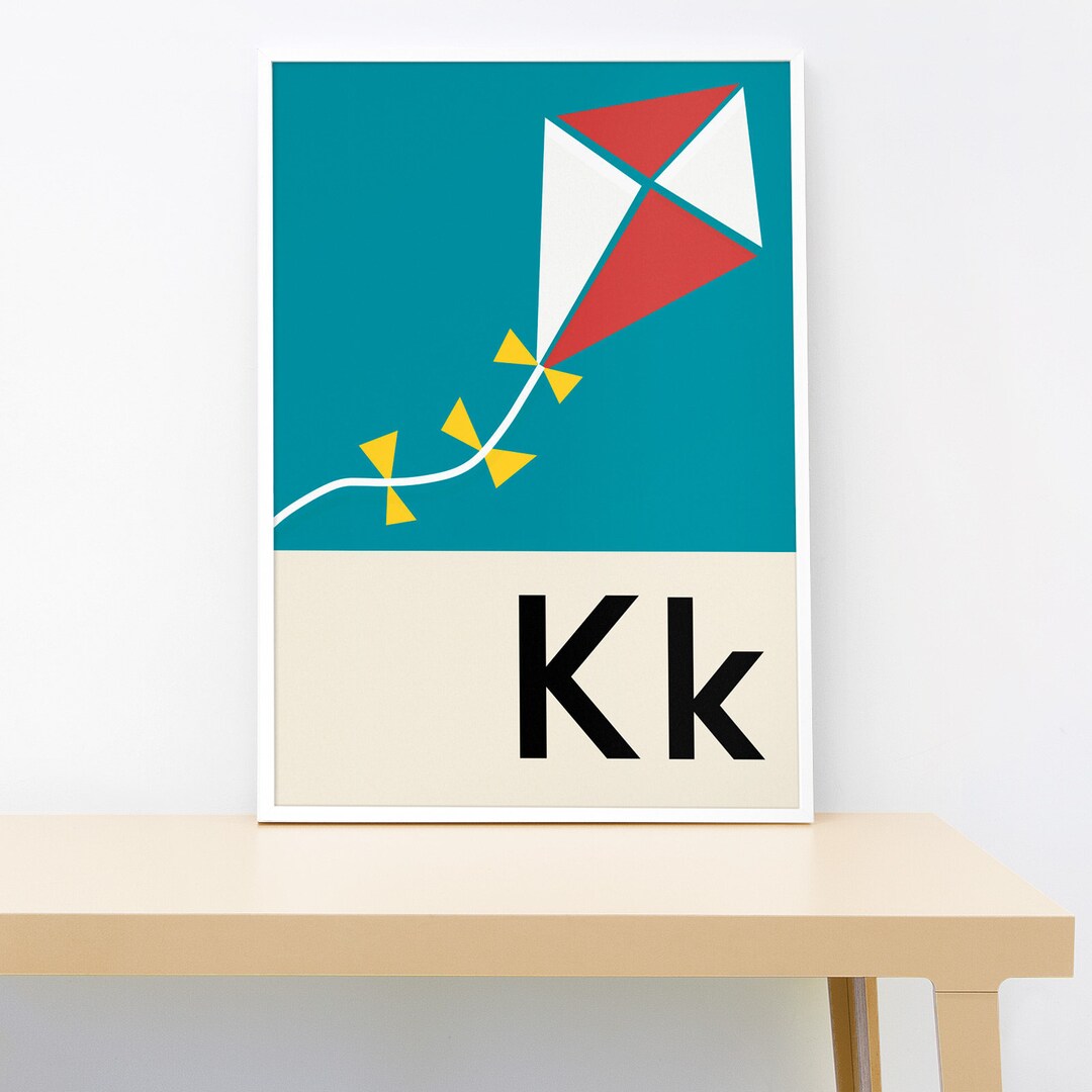 Kite Alphabet Print • Letter K Poster • Nursery Wall Art • Educational ...