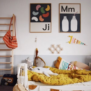 Letter M Milk Print: Alphabet Nursery Wall Art - Etsy