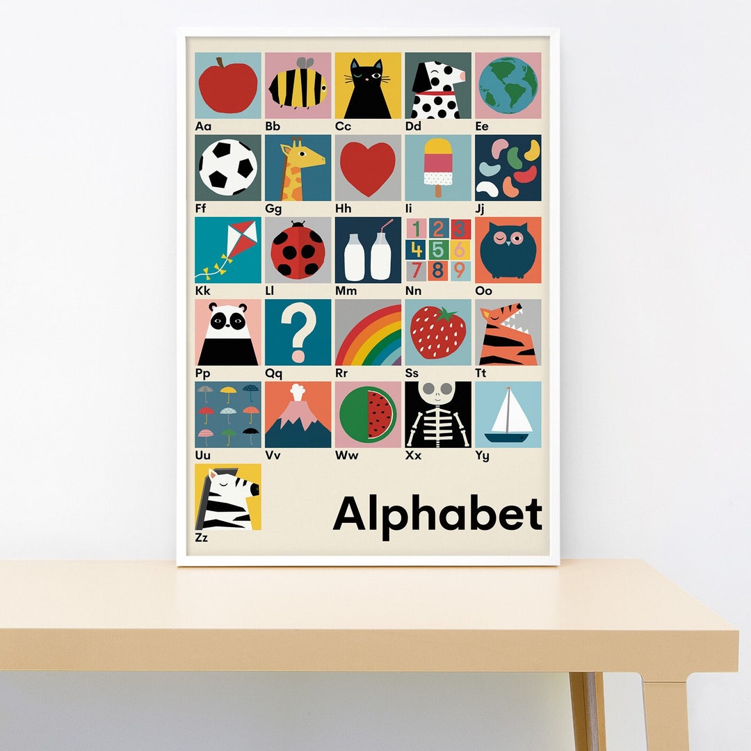 Alphabet Print • Letter Poster • Nursery Wall Art • Educational Poster ...