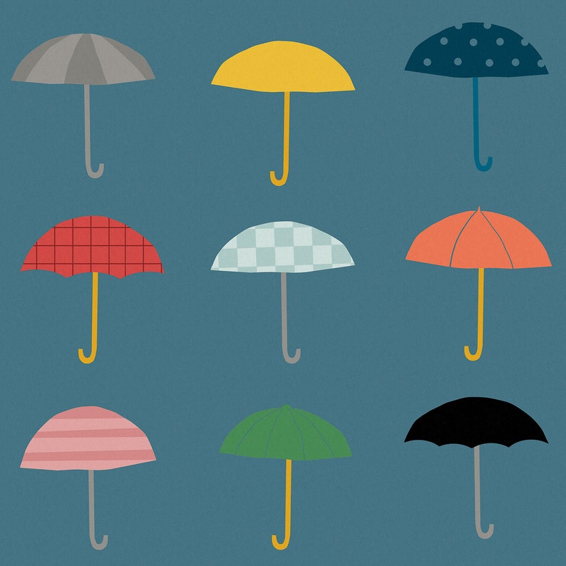 Umbrellas Alphabet Print - Etsy
