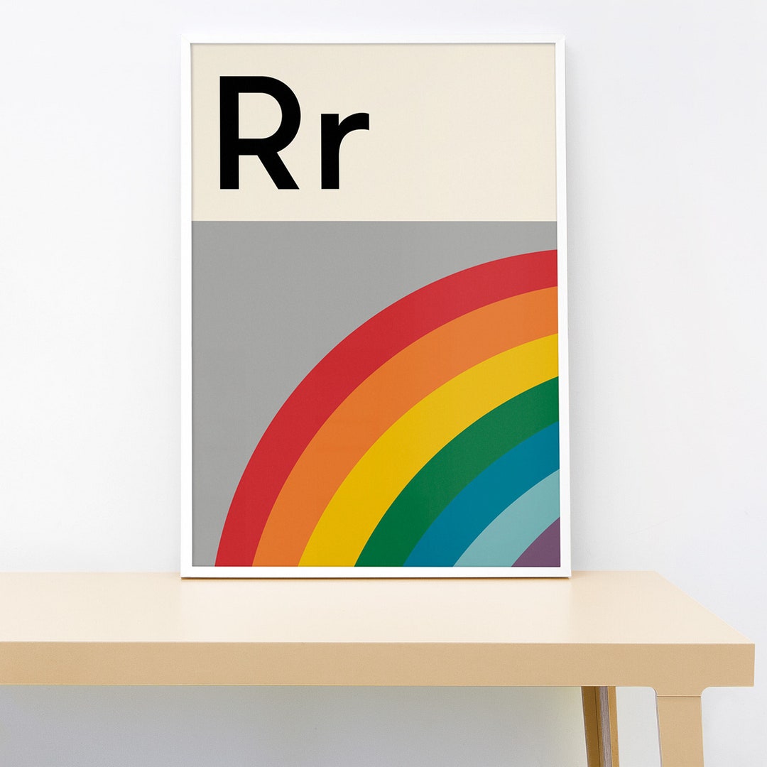 Rainbow Alphabet Print - Etsy
