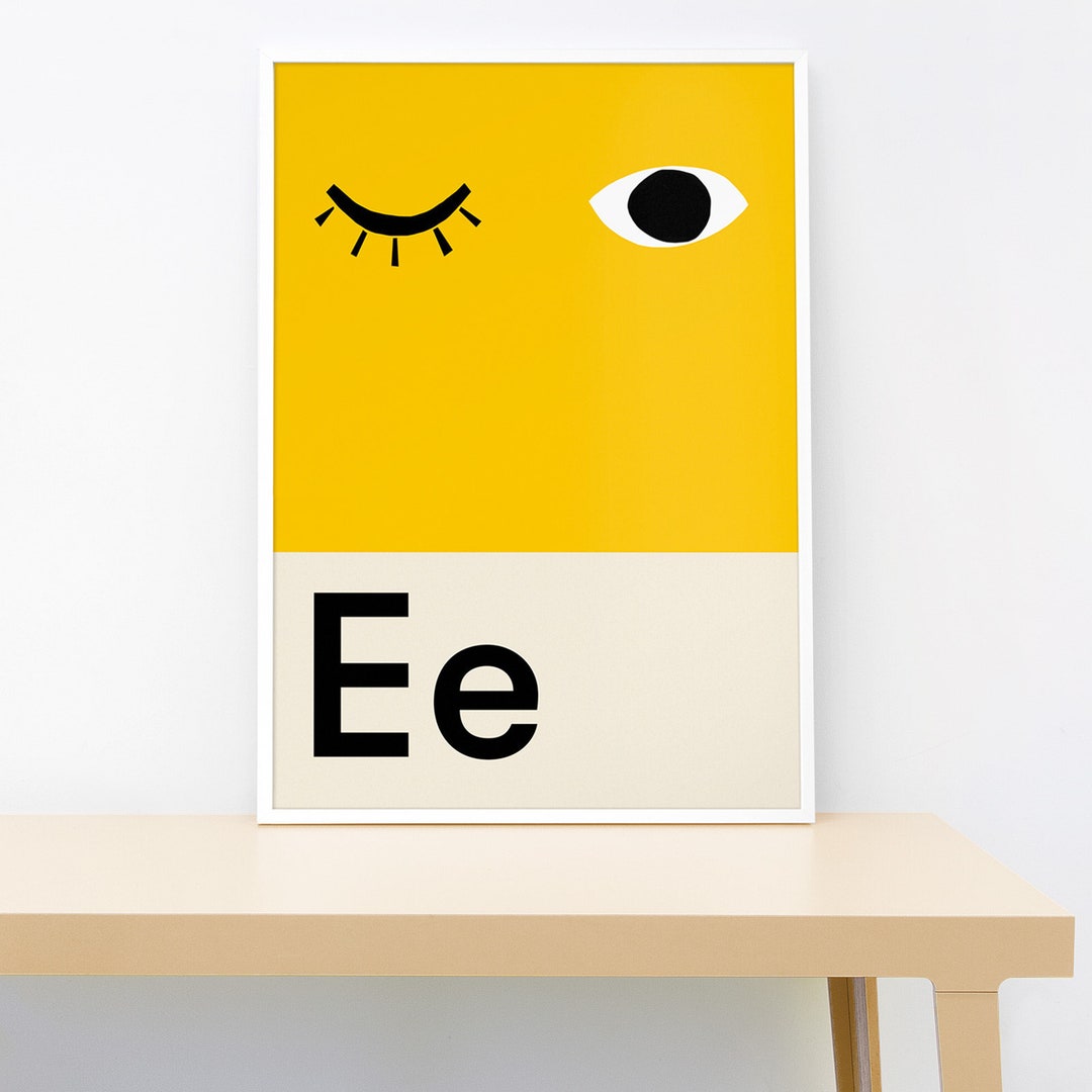 Eye Alphabet Print • Letter E Poster • Nursery Wall Art • Educational ...