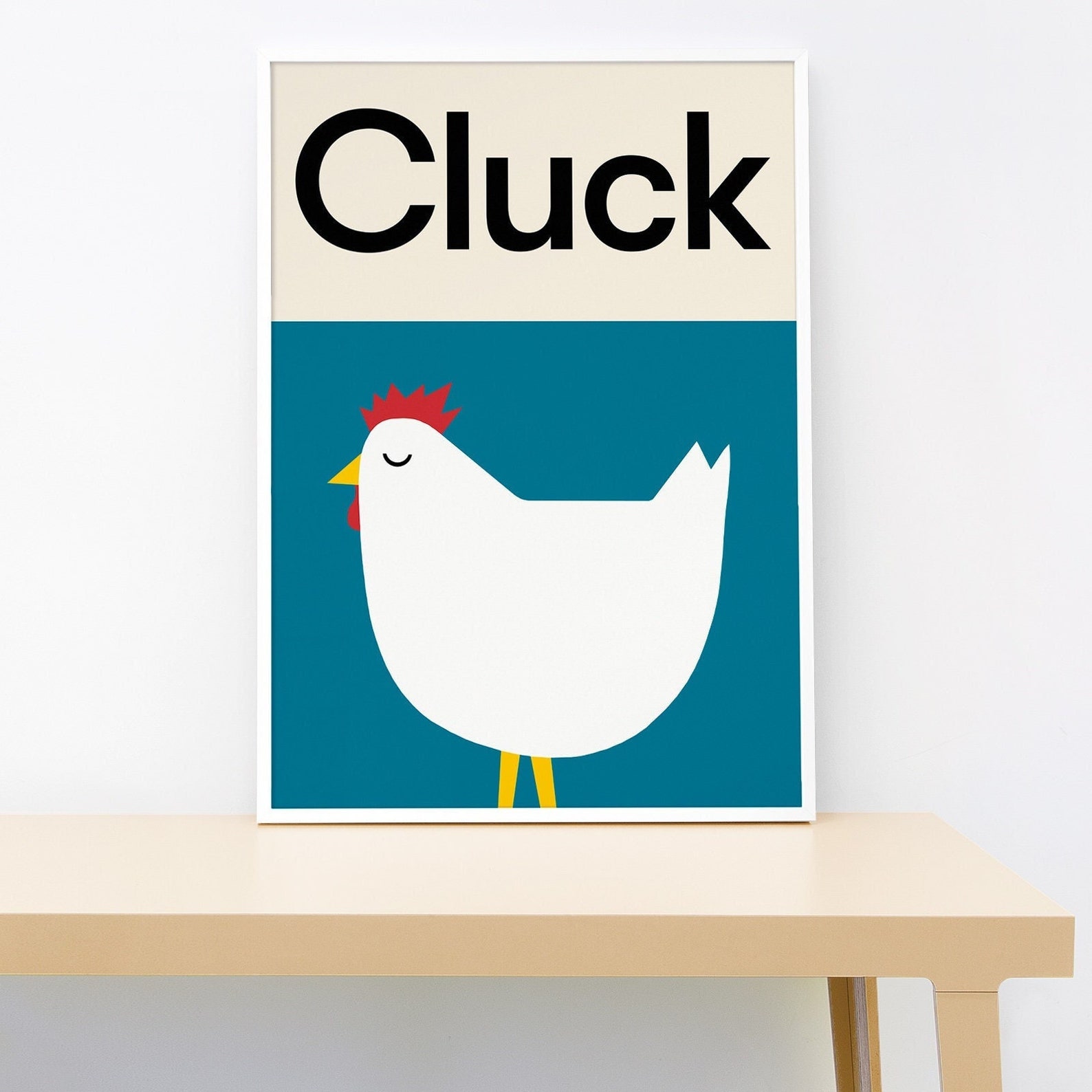 Cluck Hen Print: Animal Sounds Poster, Kids Nursery Art - Etsy