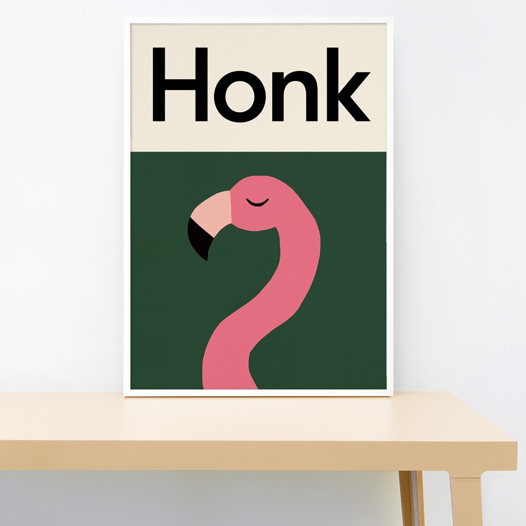 Honk - Flamingo • Animal Sounds Print • Flamingo Print • Nursery Wall ...