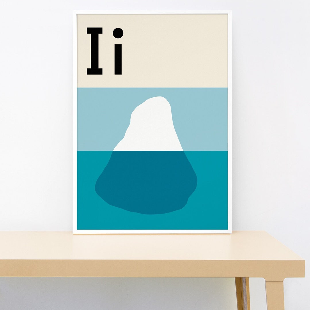 Iceberg Alphabet Print • Letter I Poster • Nursery Wall Art ...