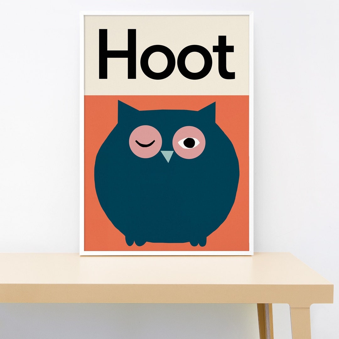 Hoot Owl Print: Animal Sounds Poster, Kids Nursery Art - Etsy