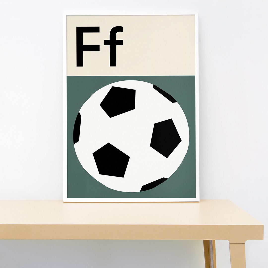 Football Alphabet Print, Letter F Nursery Wall Art, Kids Room Decor ...