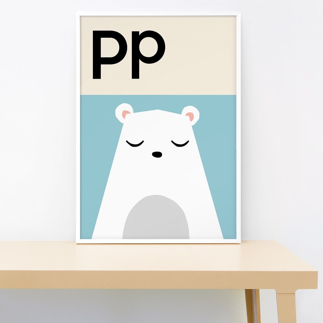 Polar Bear - Alphabet Print - Etsy