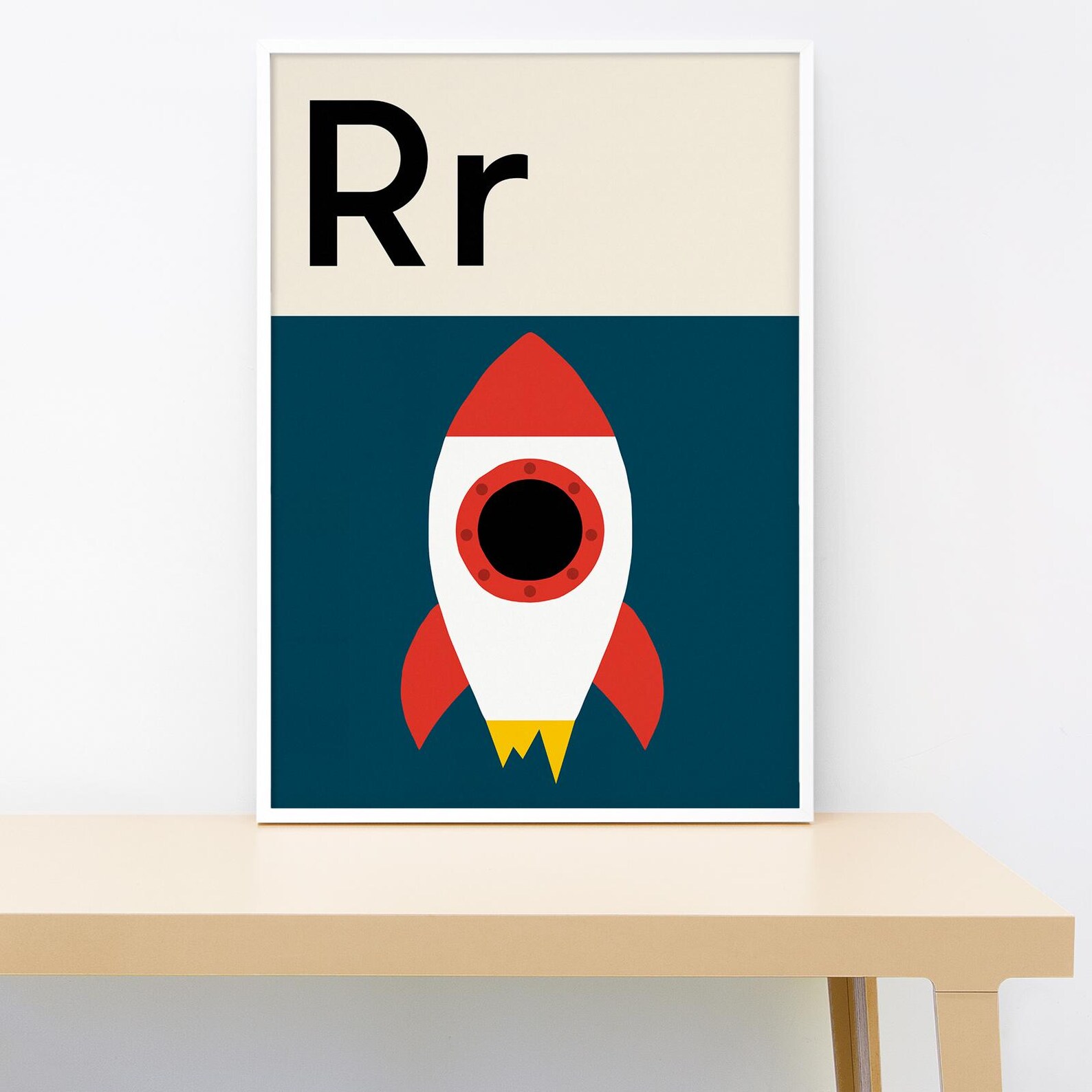 Rocket Alphabet Print, Letter R Nursery Wall Art, Kids Room Decor ...