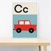 Car Alphabet Letter C Print: Kids Nursery Wall Art - Etsy