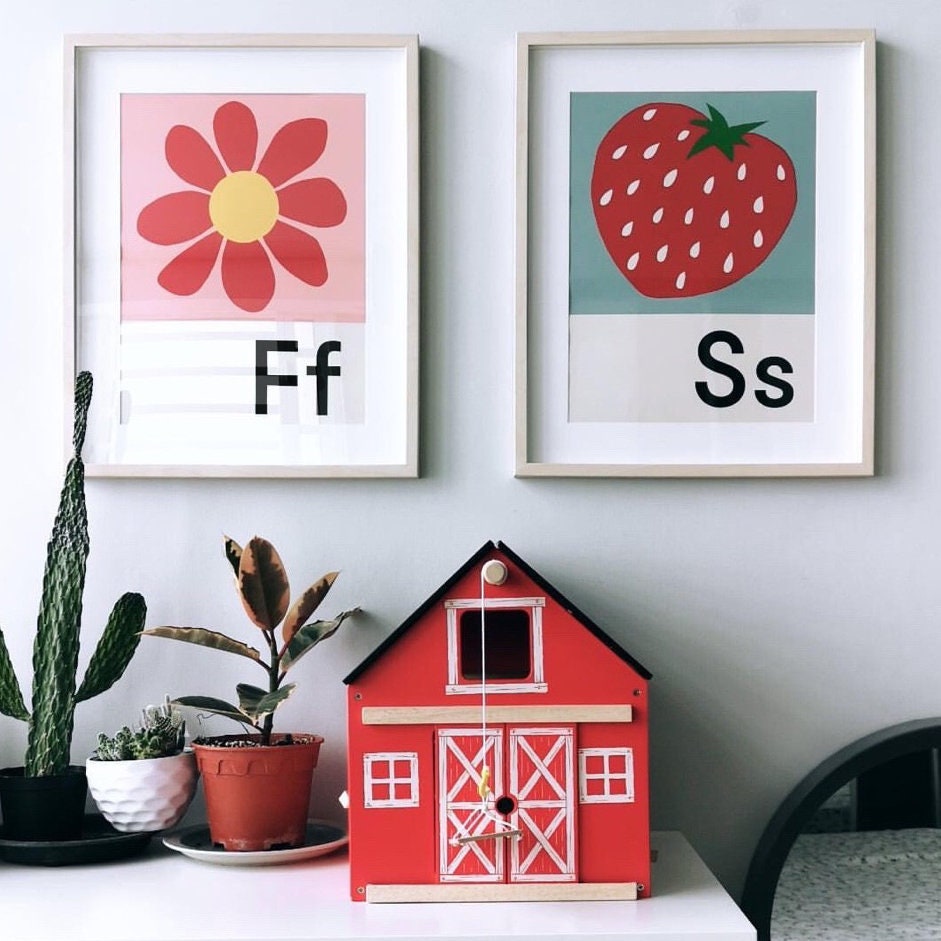 Strawberry - Alphabet Print - Etsy