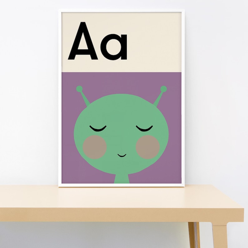 Alien Alphabet Letter A Print: Educational Nursery Wall Art - Etsy