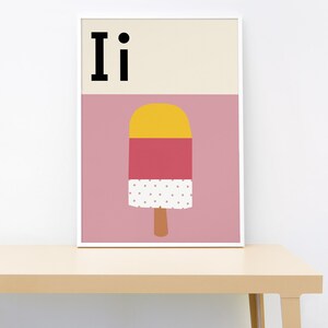 Ice-lolly Alphabet Print • Letter I Poster • Nursery Wall Art ...