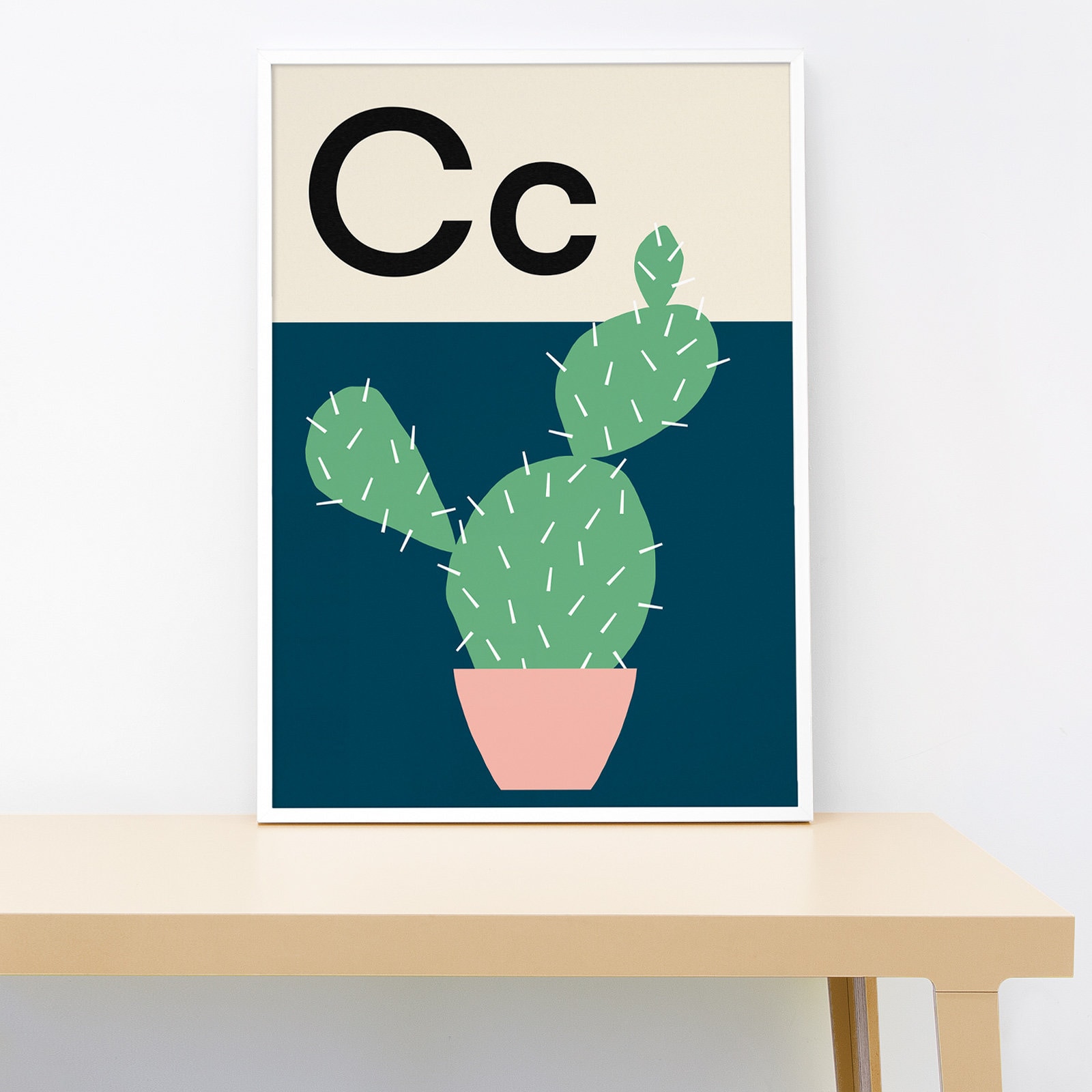Cactus Alphabet Print, Letter C Nursery Wall Art, Kids Room Decor ...