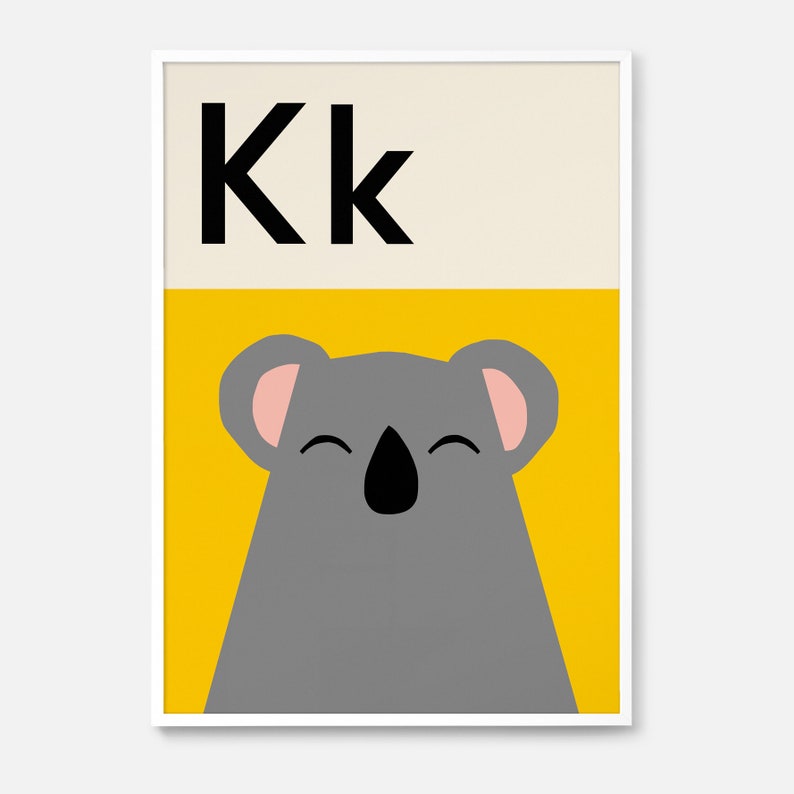 Koala Alphabet Print: Letter K, Nursery Wall Art - Etsy
