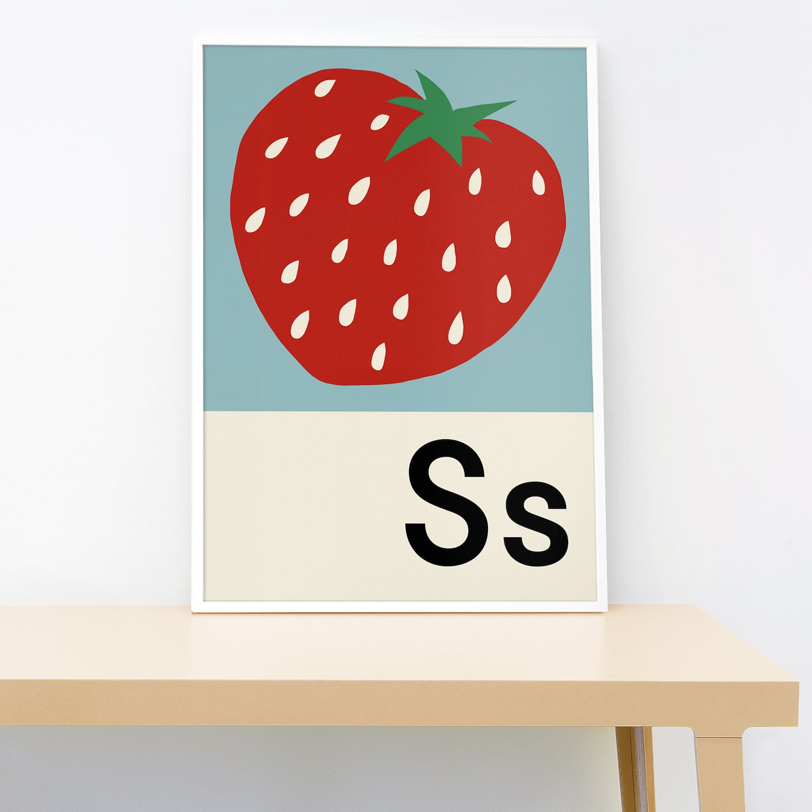 Strawberry - Alphabet Print - Etsy