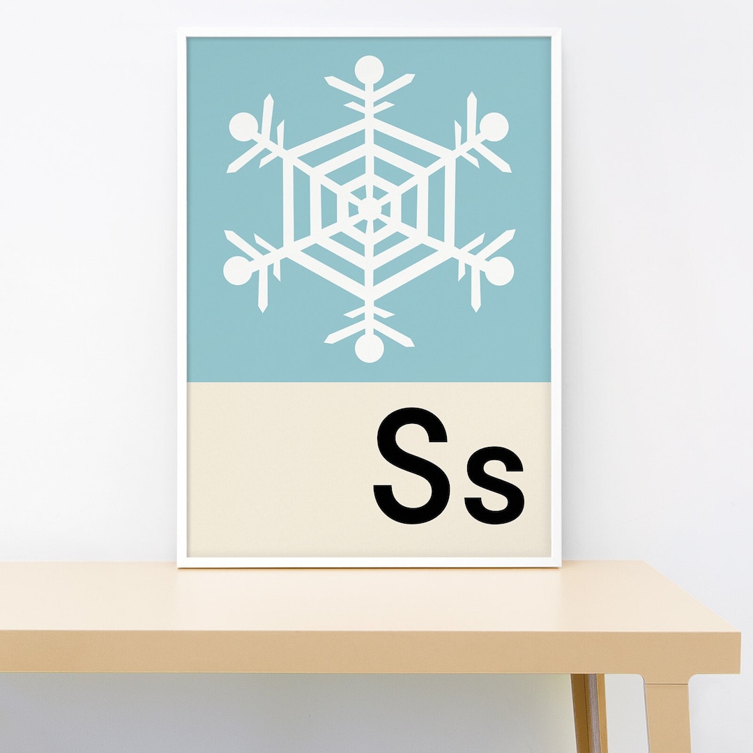 Snowflake - Alphabet Print - Etsy