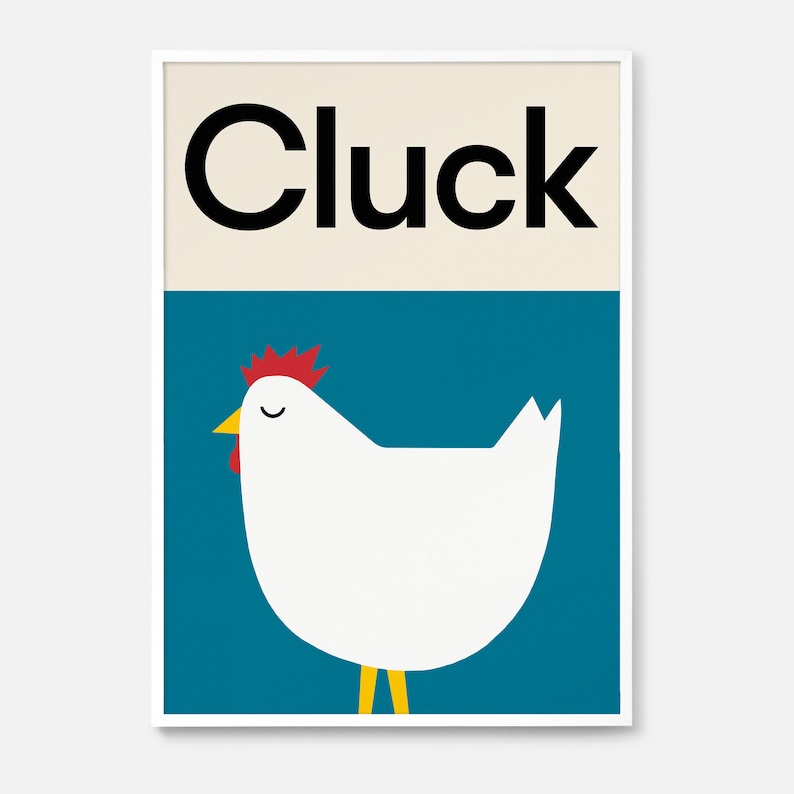 Cluck Hen Print: Animal Sounds Poster, Kids Nursery Art - Etsy