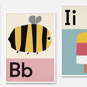 Bee Alphabet Print - Etsy