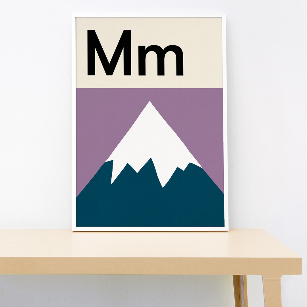 Mountain Alphabet Print • Letter M Poster • Nursery Wall Art ...