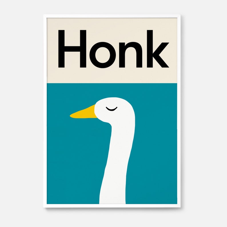 Goose Nursery Print: Honk Animal Sounds Educational Poster - Etsy