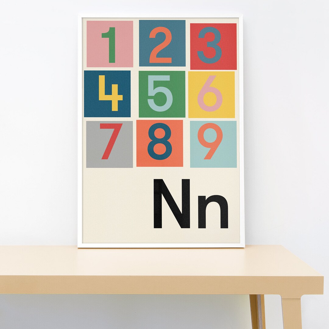 Numbers Alphabet Print: Letter N Nursery Wall Art - Etsy