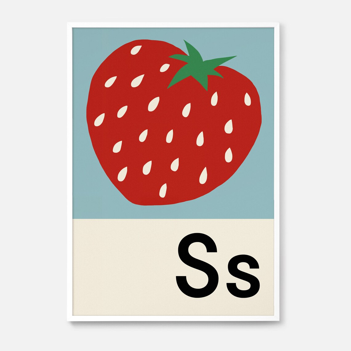 Strawberry Alphabet print | Etsy