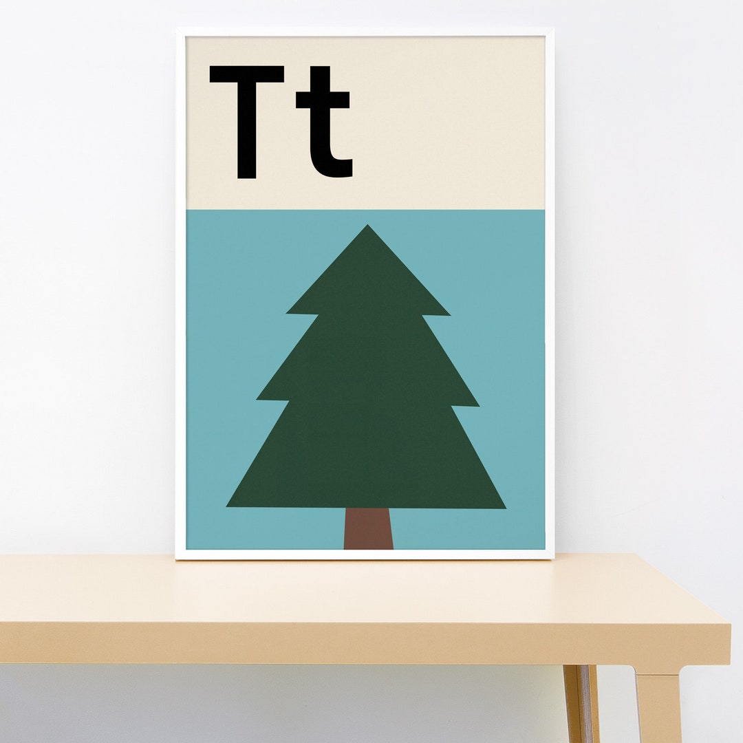 Tree Alphabet Print • Letter T Poster • Nursery Wall Art • Educational ...