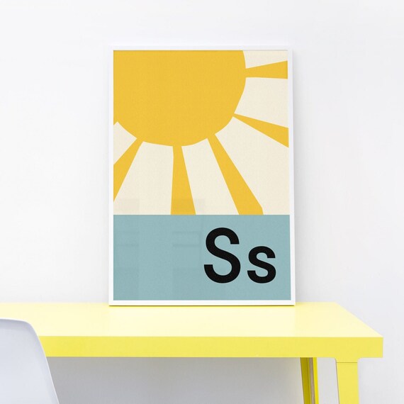 Sun Alphabet Print | Etsy