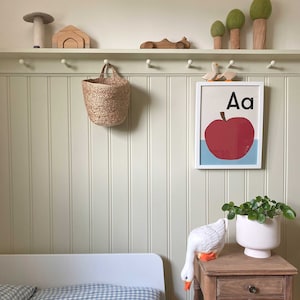 Apple Alphabet Print, Letter A Nursery Wall Art, Kids Room Decor Poster ...