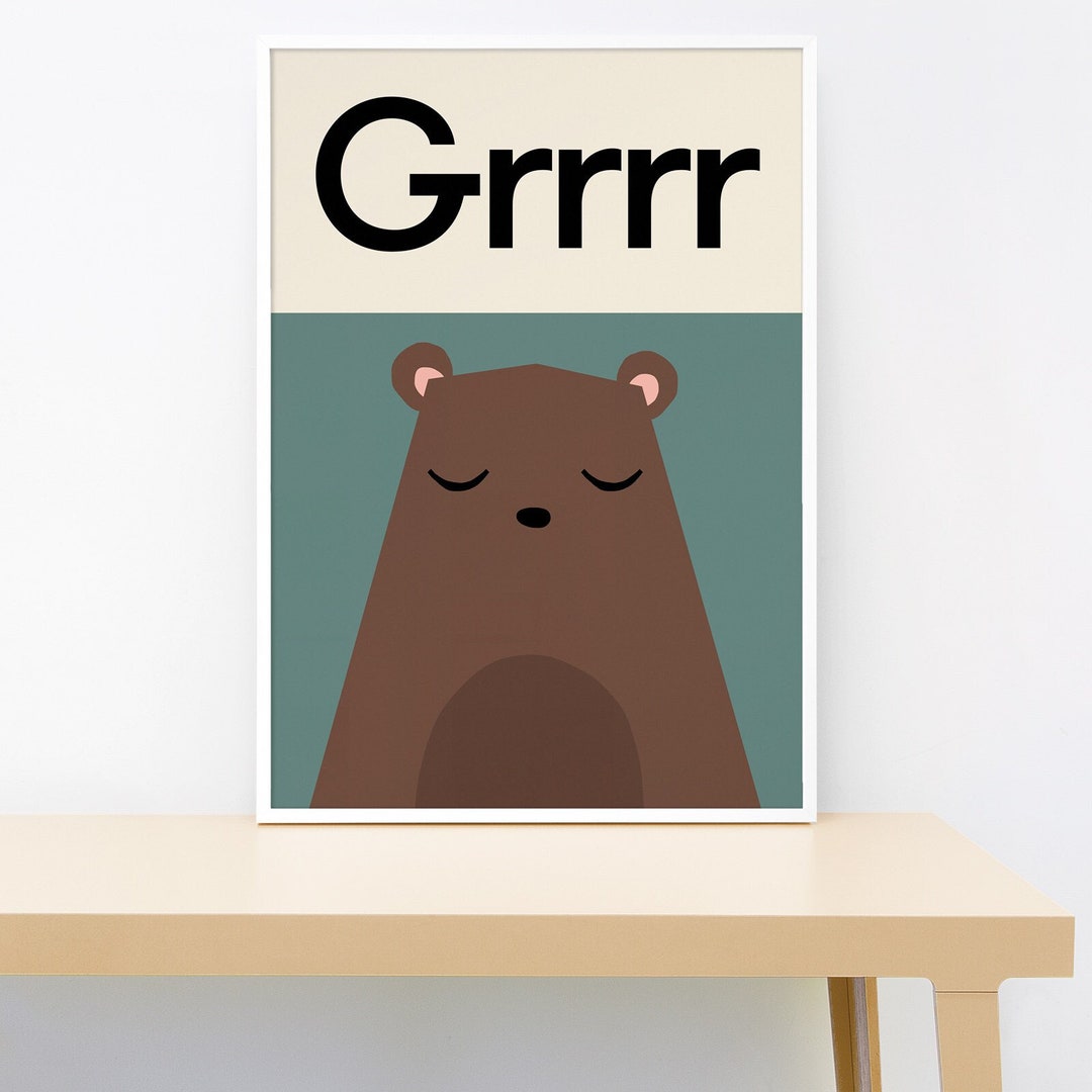 Grrr - Bear • Animal Sounds Print • Bear Print • Nursery Wall Art ...