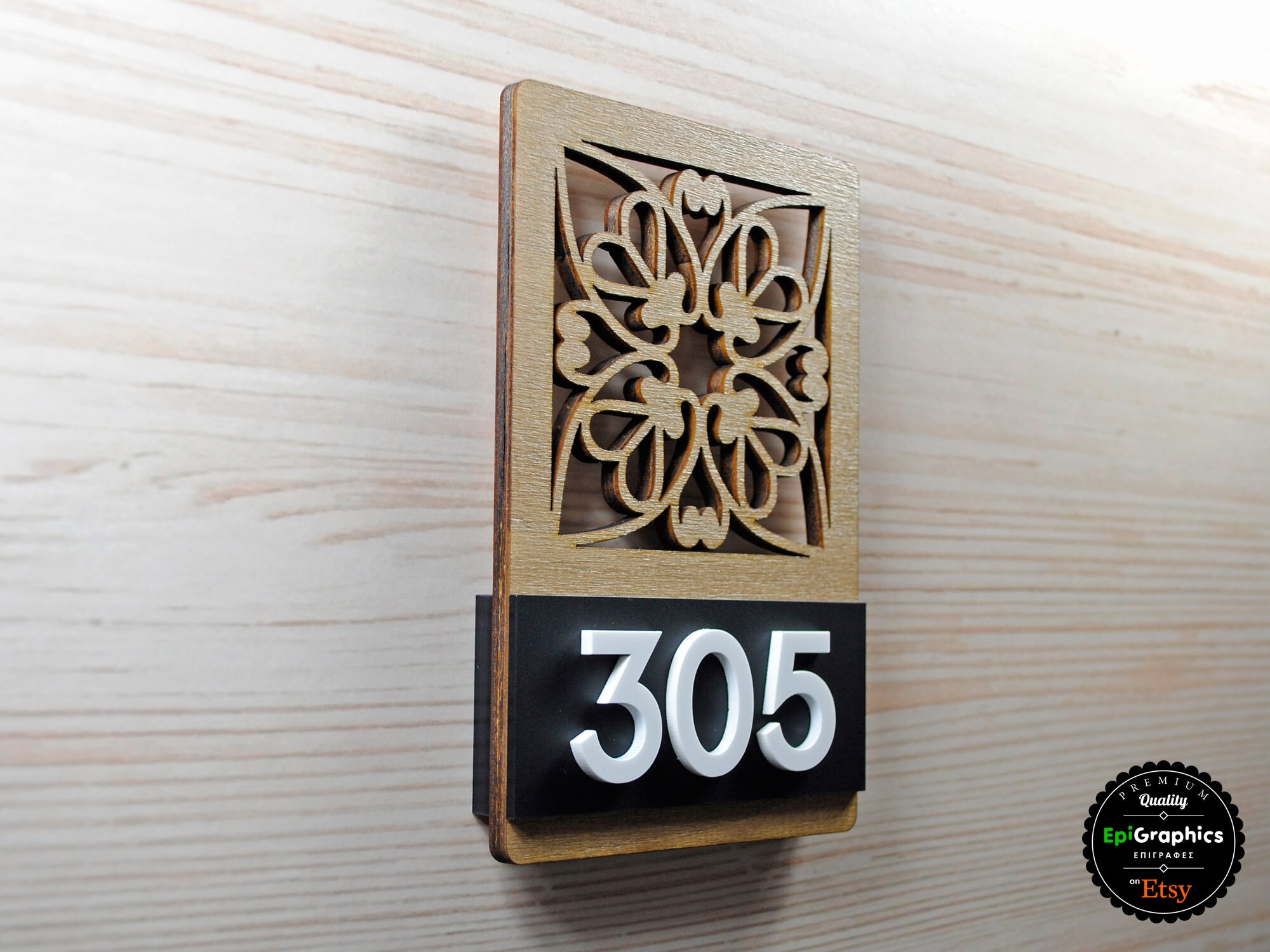 Room Number Sign Made of Wood and Acrylic for Hotel Signage - Etsy