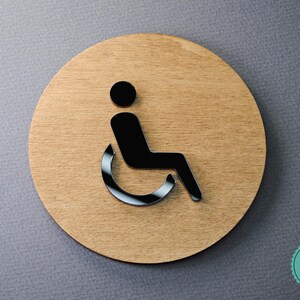 Round Shape Wooden Toilete / Restroom Sign for Hotel, Restaurant and ...