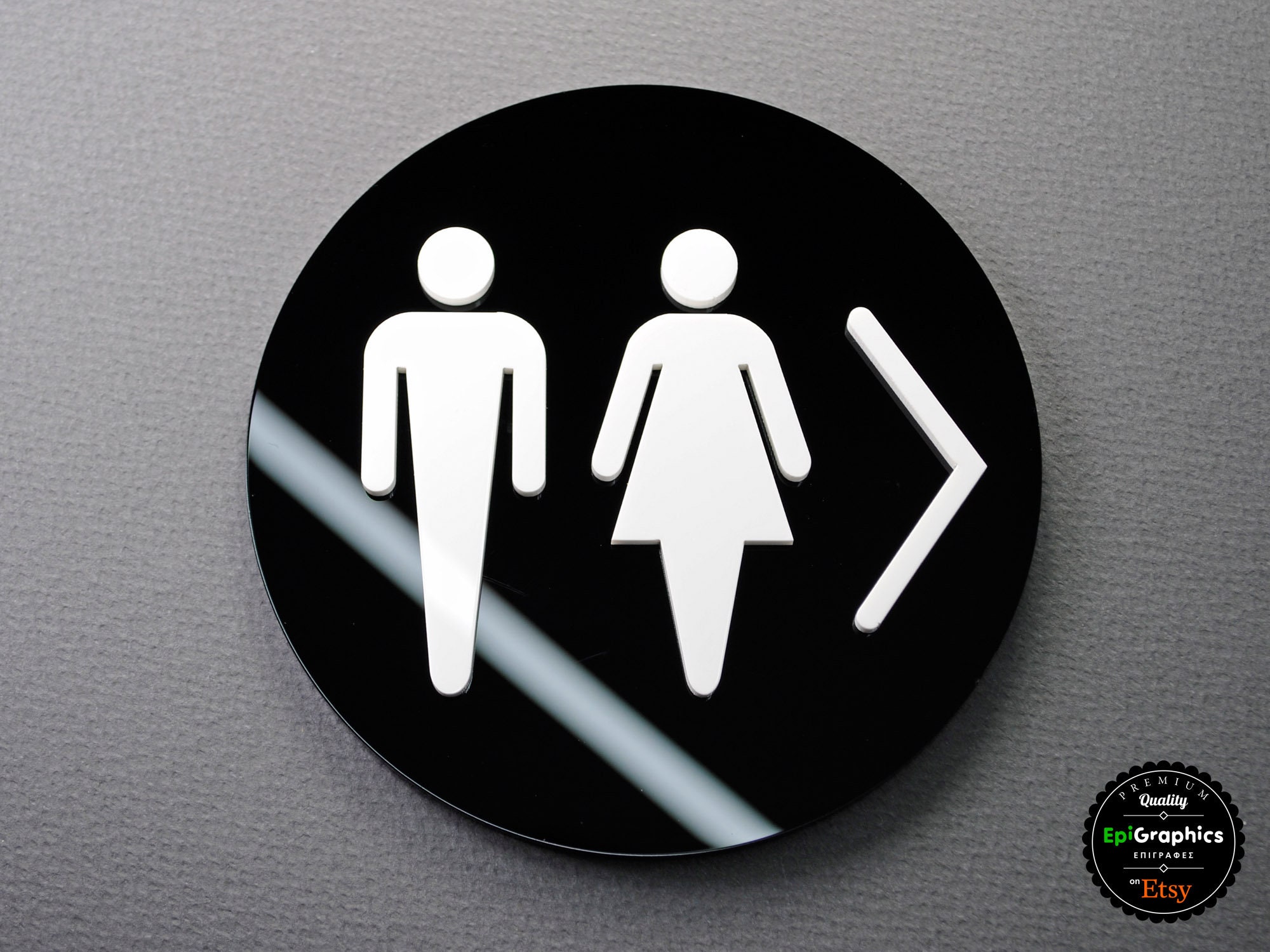 Round Shape Acrylic WC Sign for Hotel Restaurant and Office - Etsy