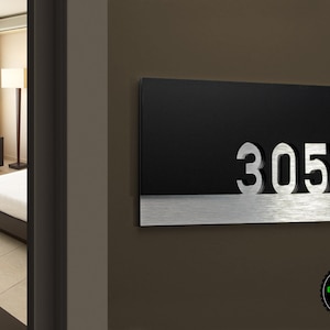 Sign for Hotel Signage Made of Brushed Aluminum & Acrylic, Room Number ...