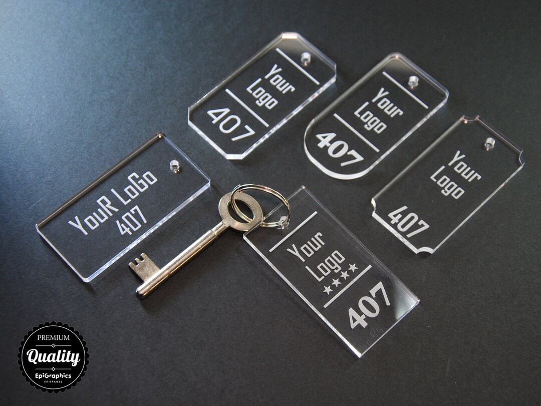 Personalized Hotel Key Tag, Keychain With Your Logo and Room Number - Etsy