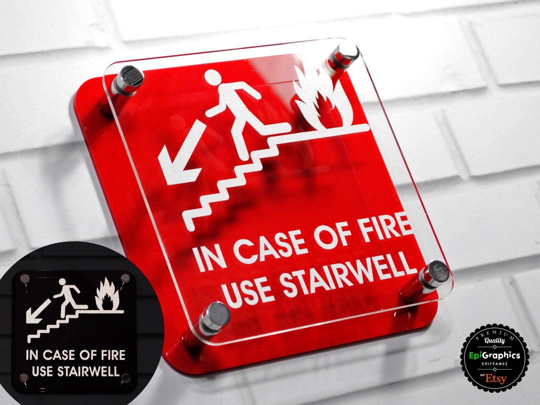 Fire Fighting Safety Sign With Reflective Symbols. - Etsy
